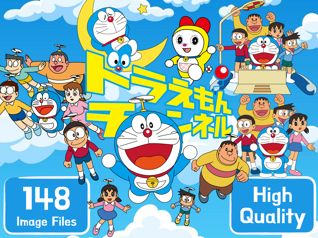 Doraemon and Friends Clipart PNG JPG SVG Digital Files Download ...