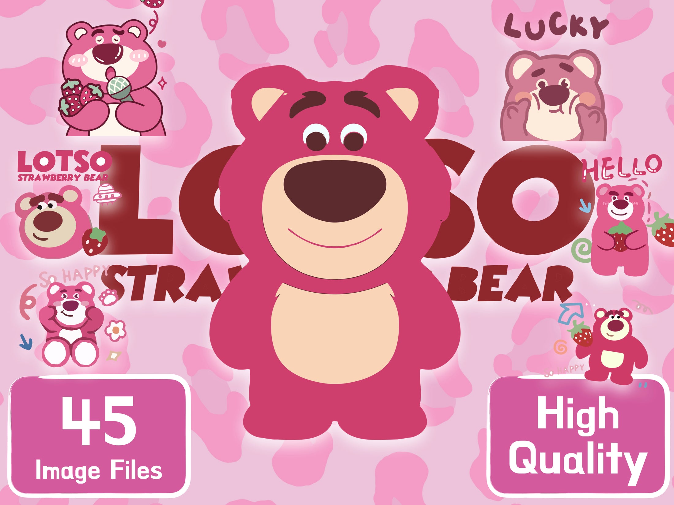 Lotso Toy Story Clipart PNG JPG Digital Files Download – Cartoon Image
