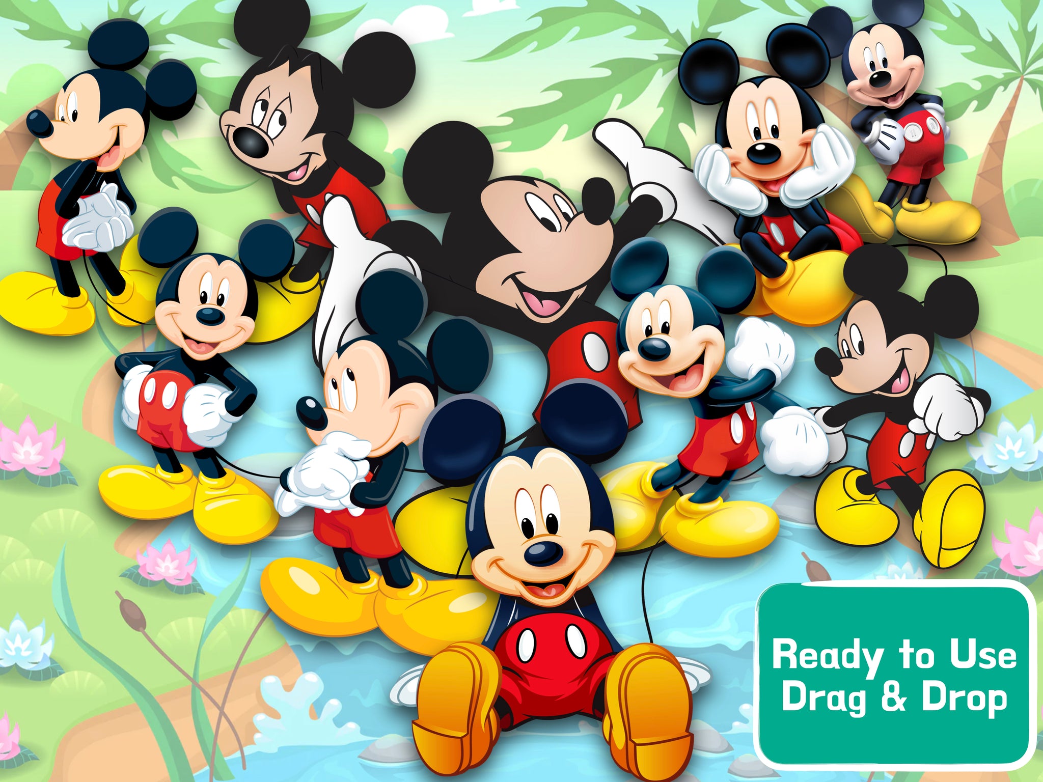 Mickey Mouse Clubhouse Clipart PNG JPG Digital Files Download – Cartoon ...