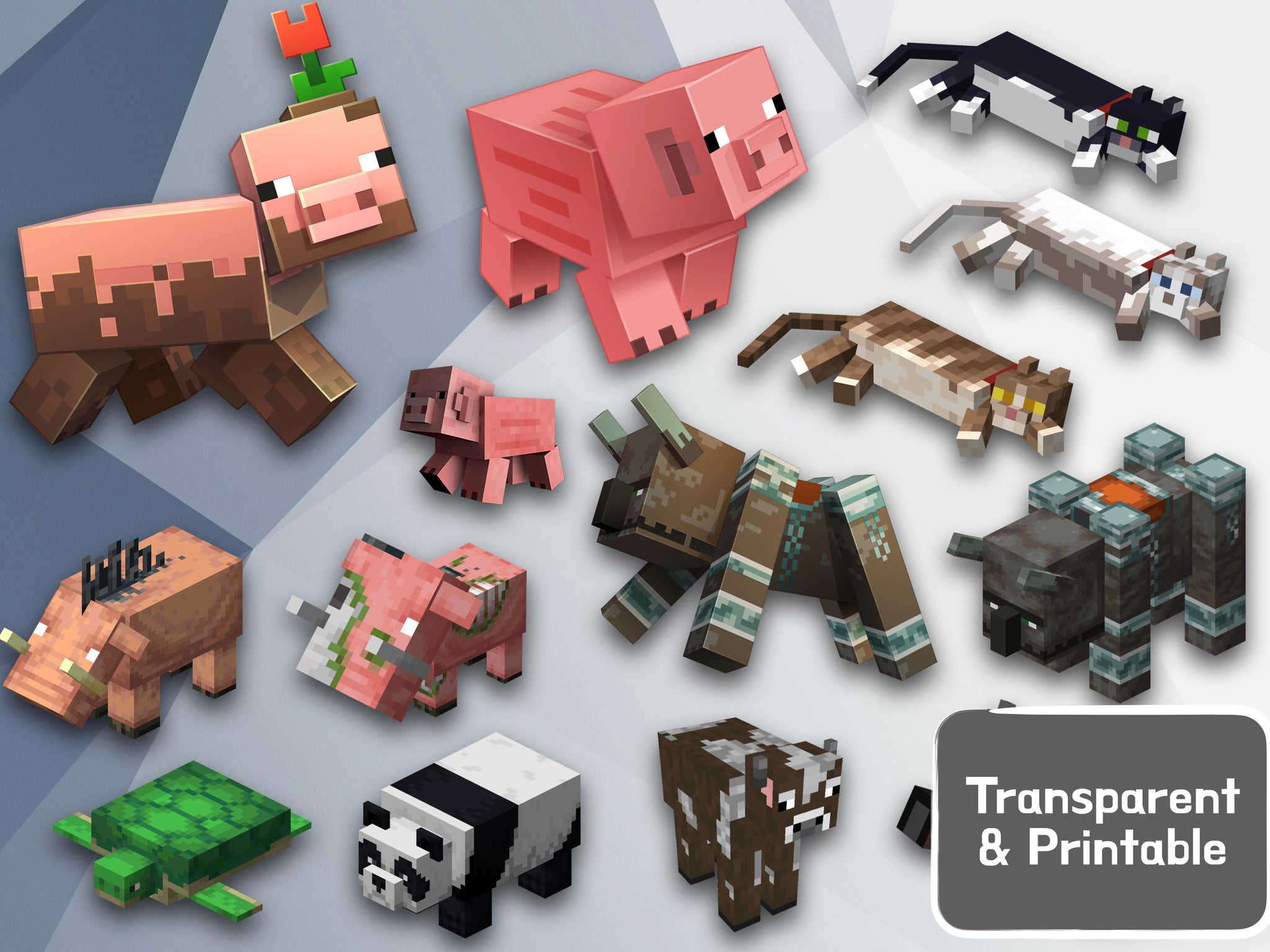 Minecraft Clipart PNG JPG Digital Files Download – Cartoon Image